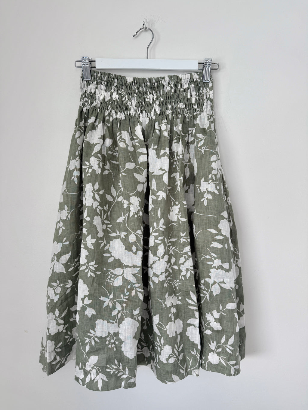 lola skirt - sage flower linen – frockk