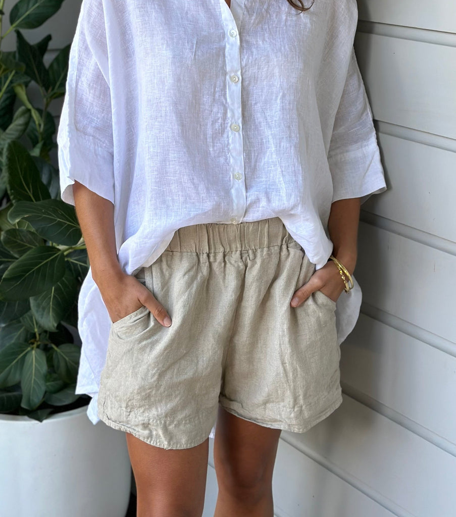 abbey short - natural linen – frockk