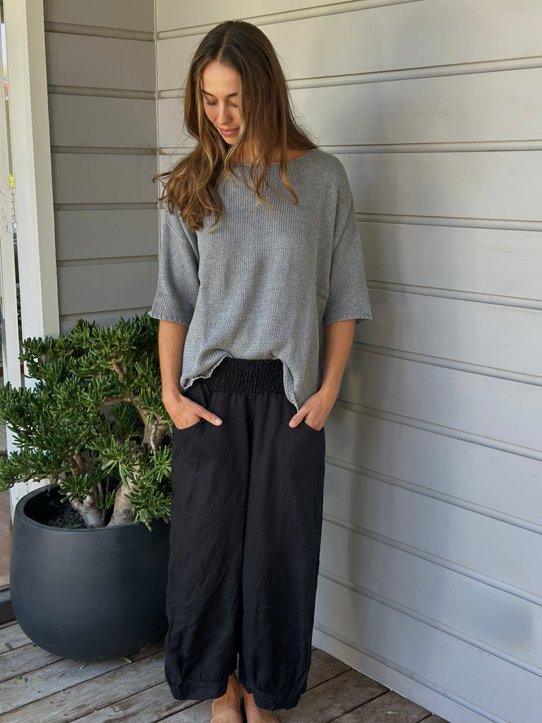 jackie pant - black linen – frockk