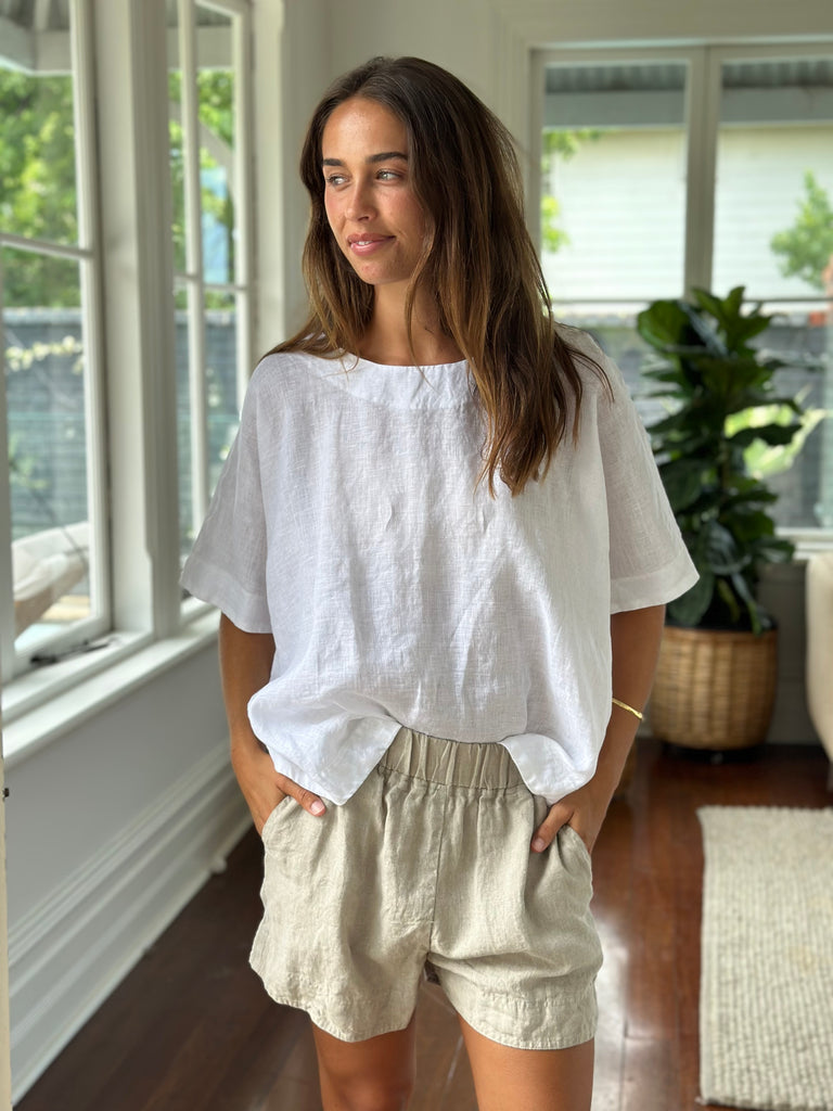 abbey short - natural linen – frockk