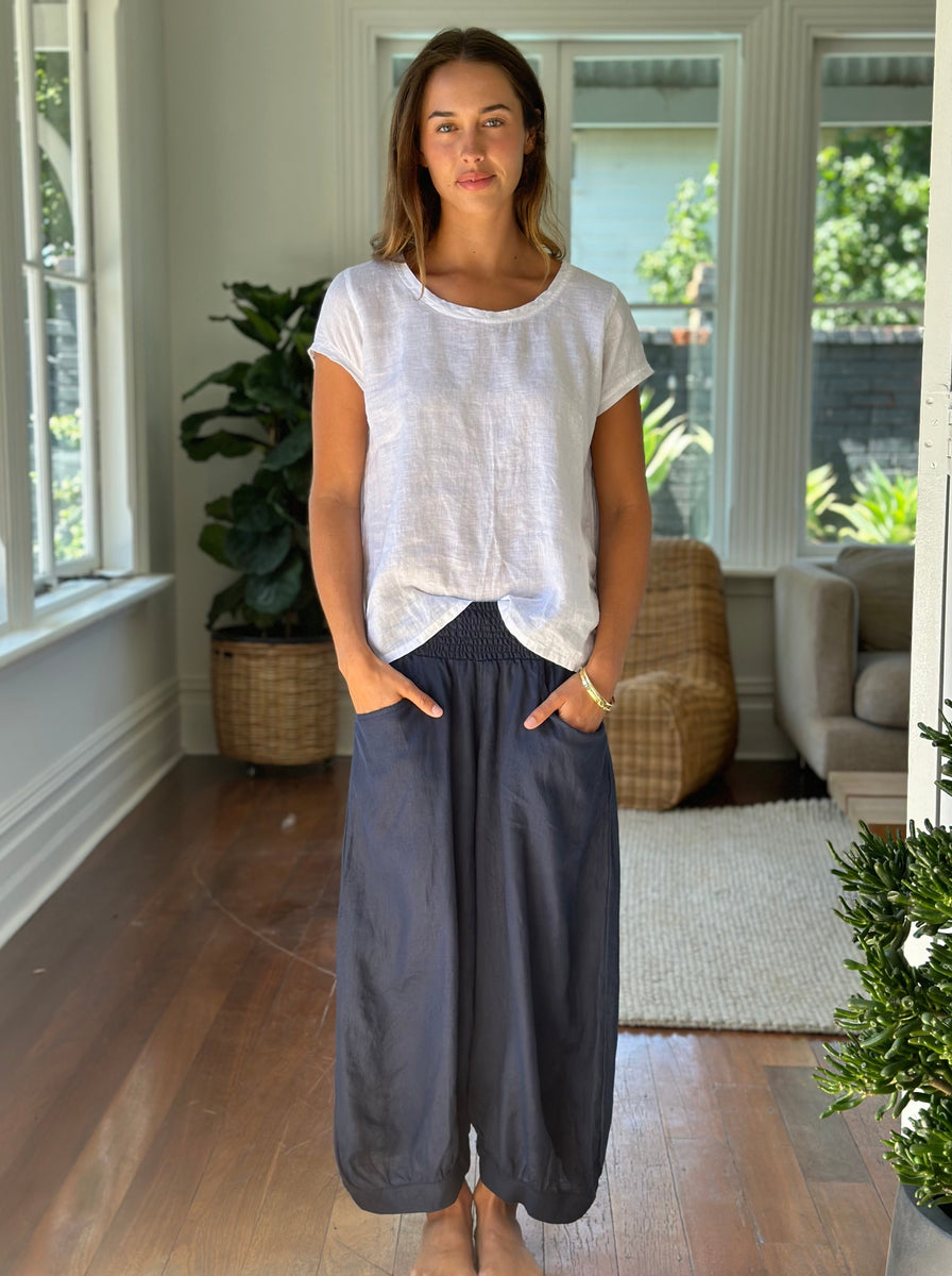 jackie pant - charcoal linen – frockk