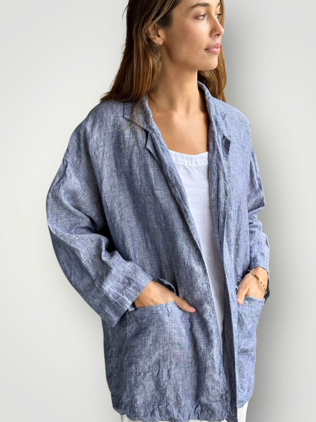 eden blazer - chambrey linen – frockk